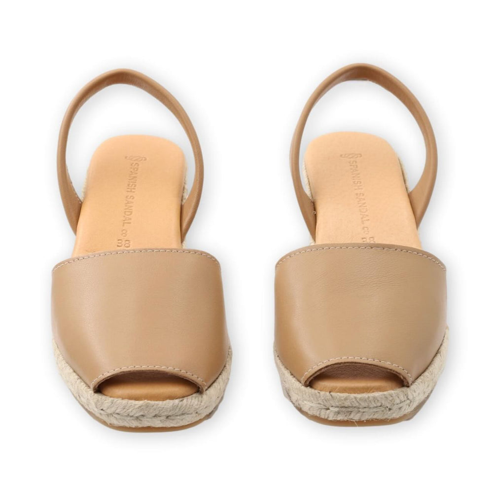 Light camel espadrille wedges
