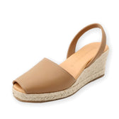 Light camel espadrille wedges