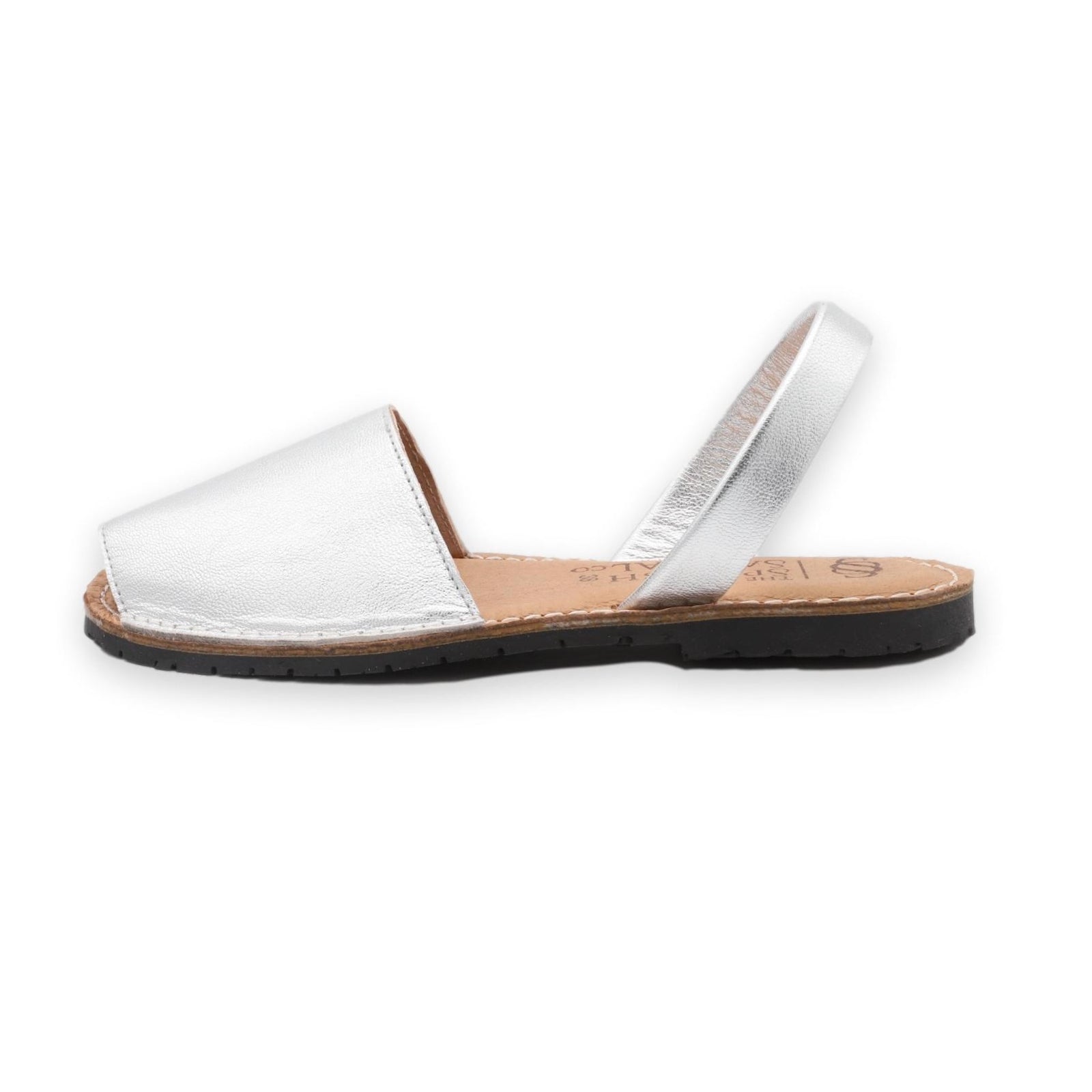 Metallic silver sandals