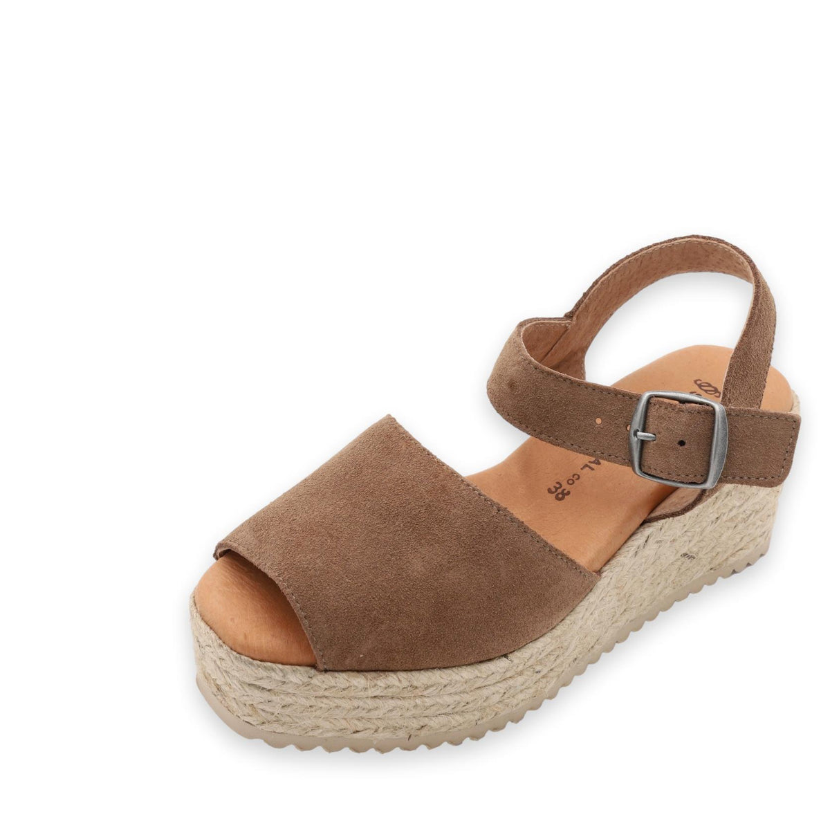 Minkbrown platform sandals with strap