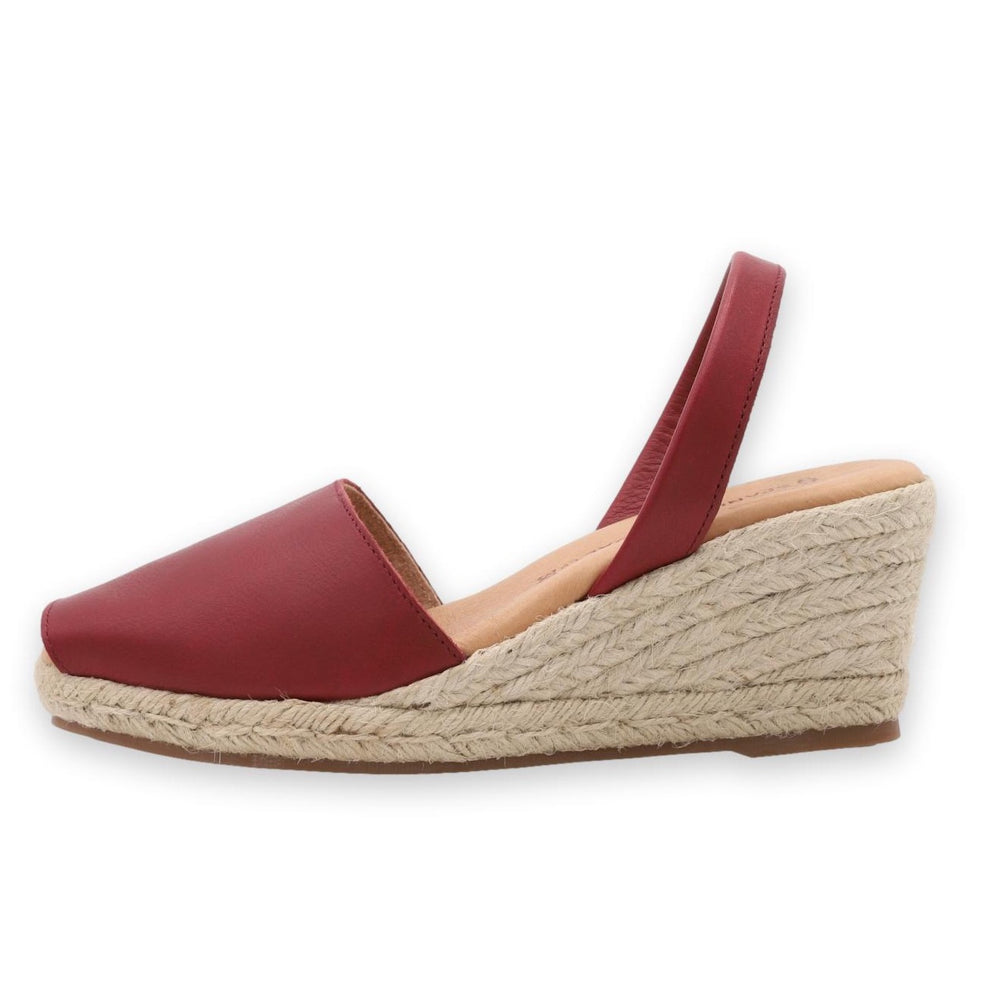 Burgundy espadrille wedges